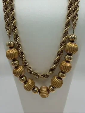 Jewelry | Chunky Gold Tone Chain Necklaces Set | Poshmark